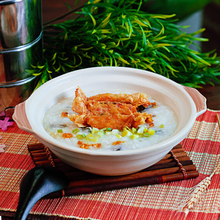 Tiger Prawn Roll Century Egg Porridge - EB Food