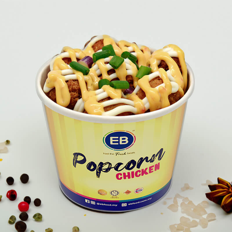 Cheesy Popcorn Chicken Rice Bowl - EB Food